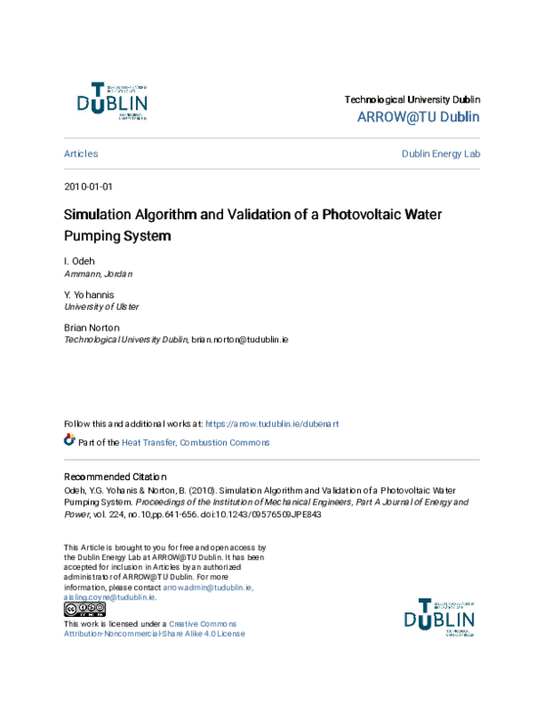 (PDF) Simulation algorithm and validation of a photovoltaic water pumping system model using ...