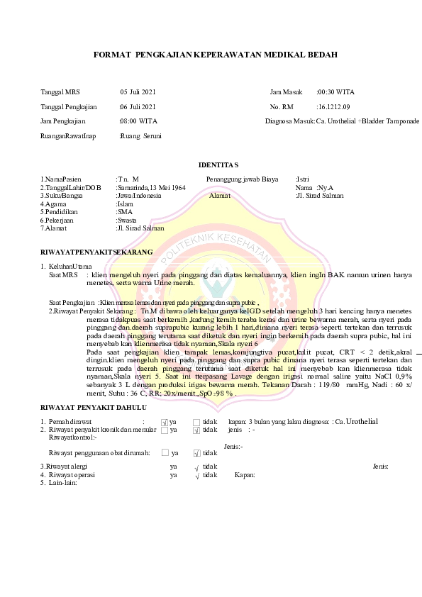 (DOC) ASKEP BLADDER TAMPONADE-