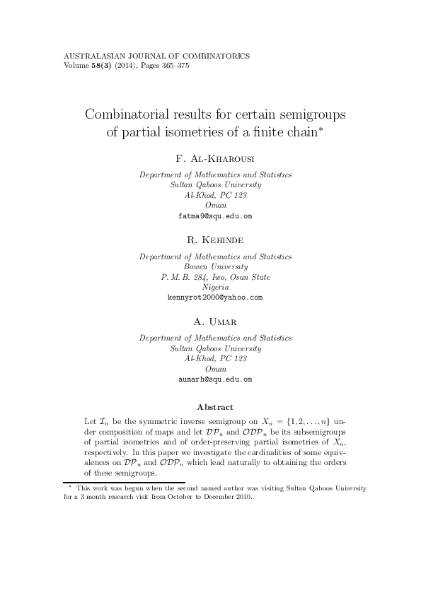 (PDF) Enumeration of order preserving maps | Robert Woodrow - Academia.edu