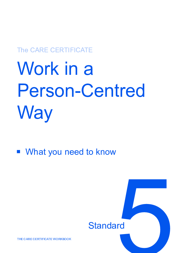(PDF) Standard 5 Work in a person centred way 2