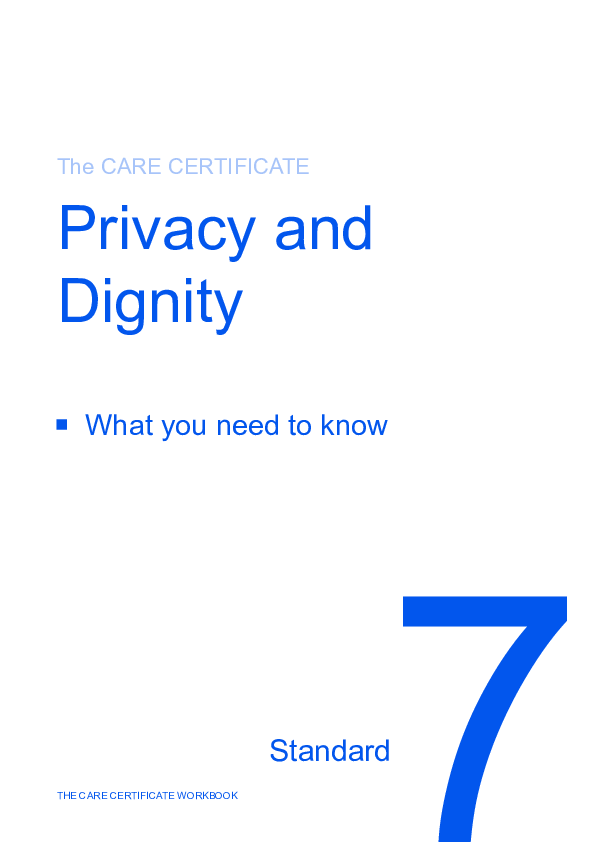 (PDF) Standard 7 Privacy and dignity