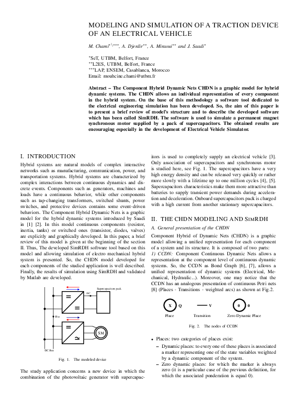 (PDF) Modeling and Simulation of a Traction Device of an Electrical Vehicle