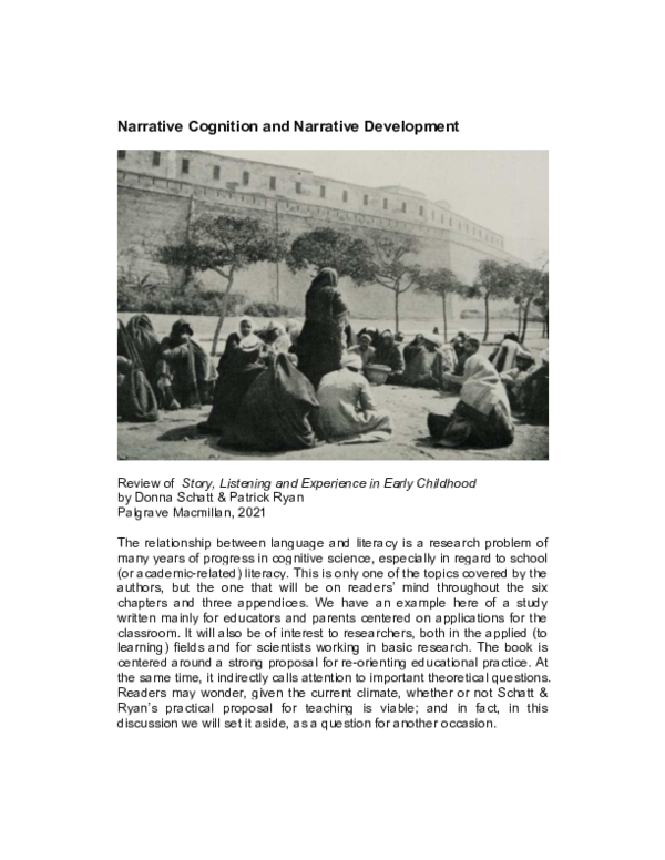 (PDF) Narrative Cognition and Narrative Development