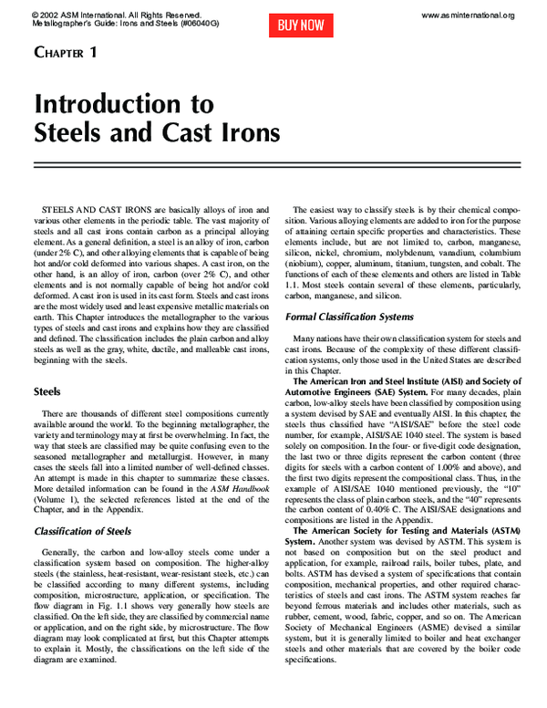 (PDF) Introduction to steels and cast irons