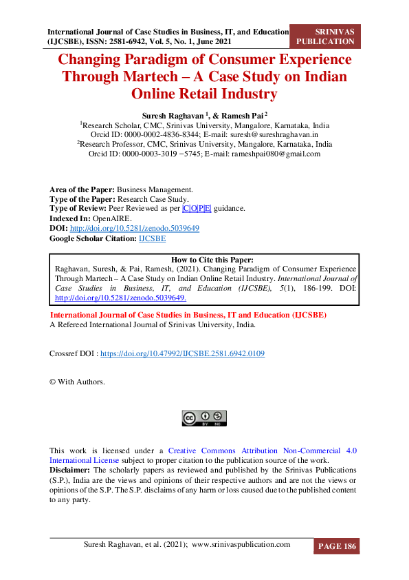 (PDF) Changing Paradigm of Consumer Experience Through Martech -A Case ...