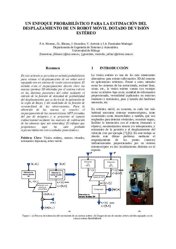 (PDF) Un Enfoque Probabil'istico para la Estimaci'on del Desplazamiento de un Robot M'ovil ...