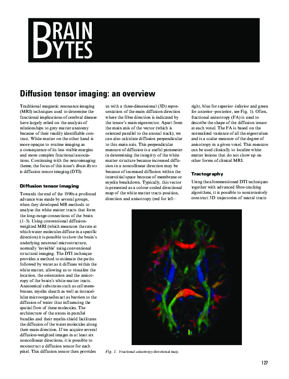 Pdf Diffusion Tensor Imaging An Overview Abhishek Bansal