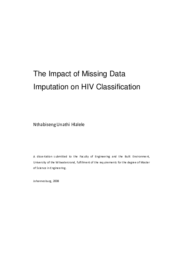 (PDF) The impact of missing data imputation on HIV classification