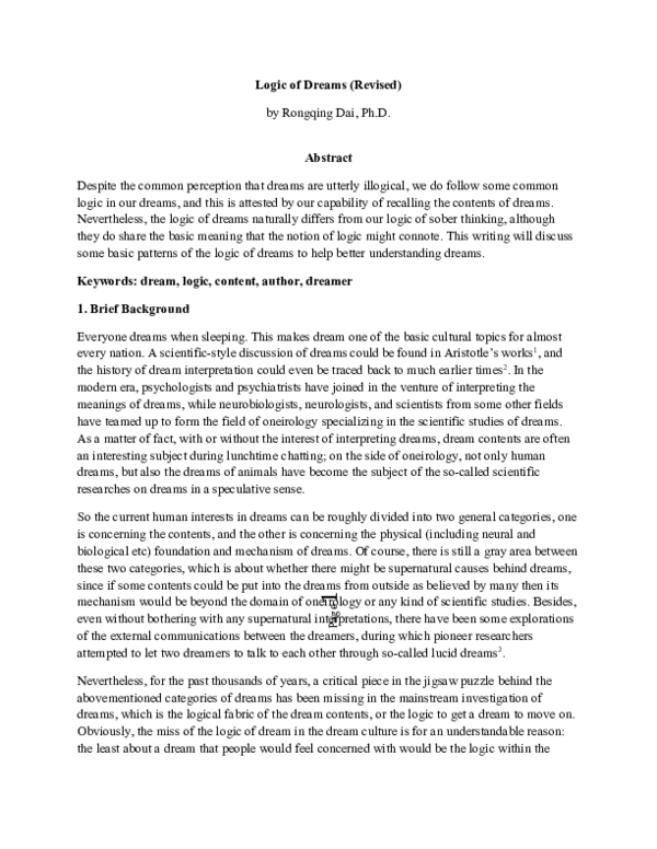 (DOC) Logic of Dreams (Revised