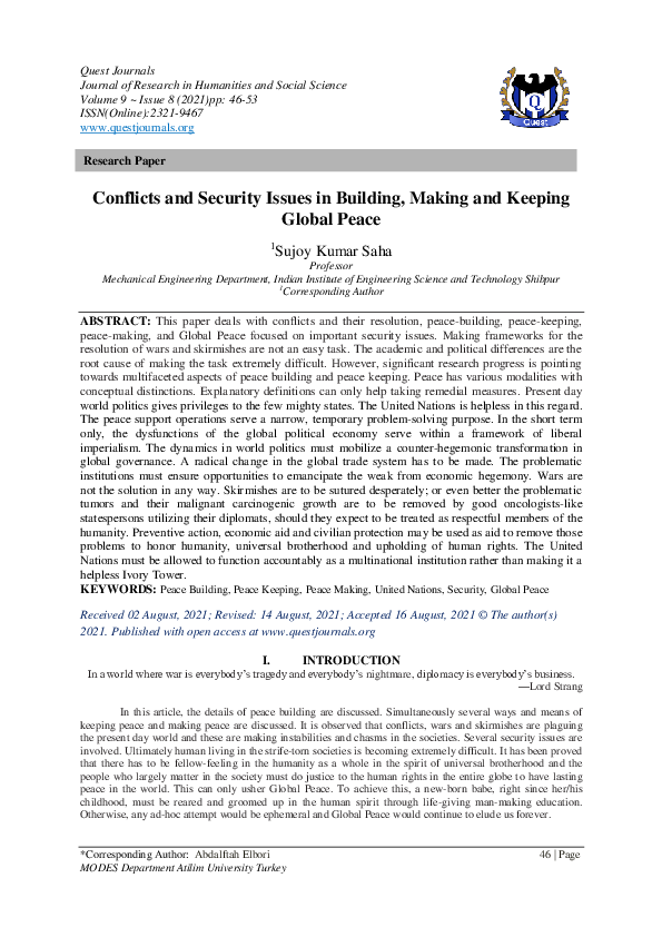 (PDF) Conflicts and Security Issues in Building, Making and Keeping ...