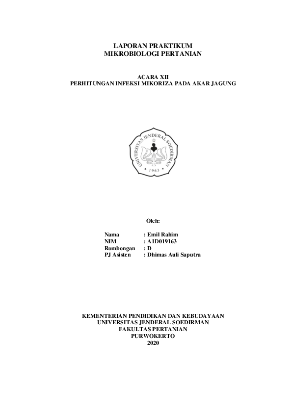 (PDF) LAPORAN PRAKTIKUM MIKROBIOLOGI PERTANIAN : PERHITUNGAN INFEKSI ...