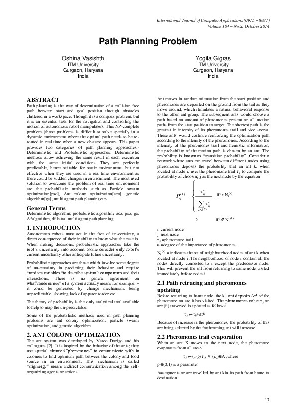 (PDF) Path Planning Problem