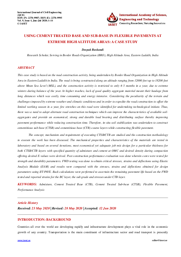 (PDF) USING CEMENT TREATED BASE AND SUB-BASE IN FLEXIBLE PAVEMENTS AT ...
