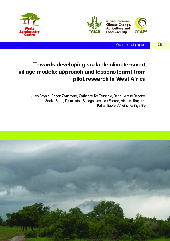 (PDF) Towards developing scalable climate-smart village models approach ...