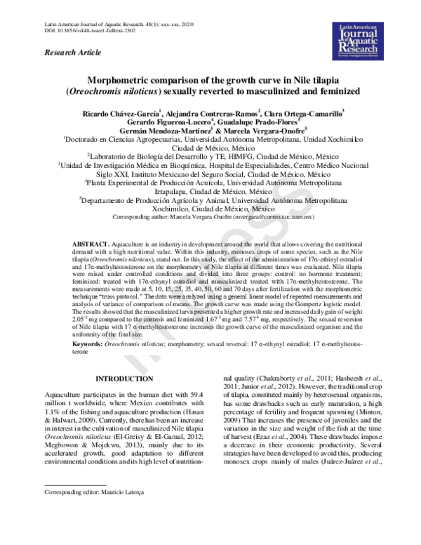 (PDF) Morphometric comparison of the growth curve in Nile tilapia ...