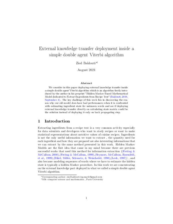 (PDF) External knowledge transfer deployment inside a simple double agent Viterbi algorithm