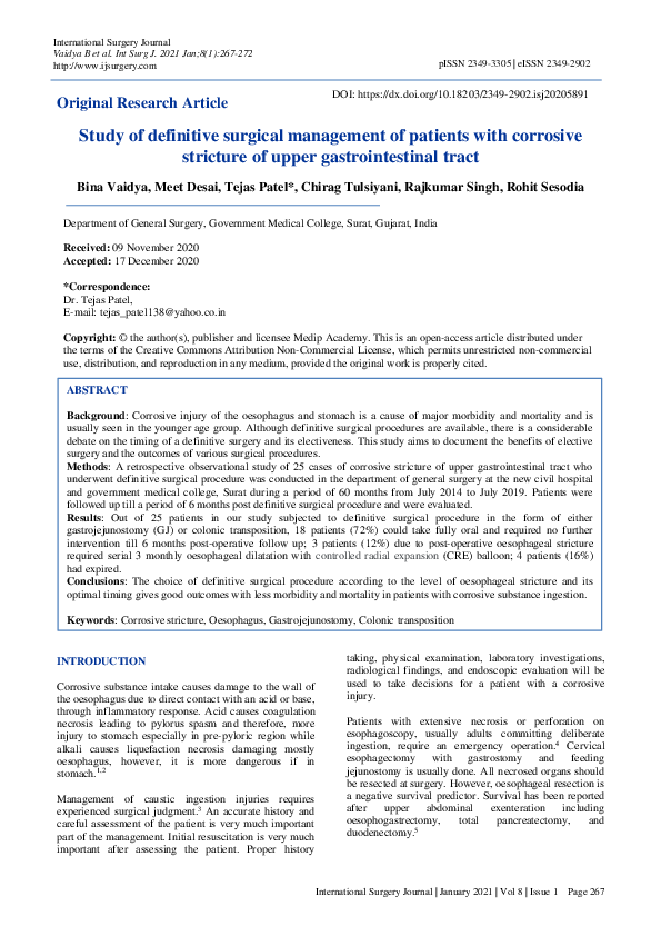 (PDF) Study of definitive surgical management of patients with ...