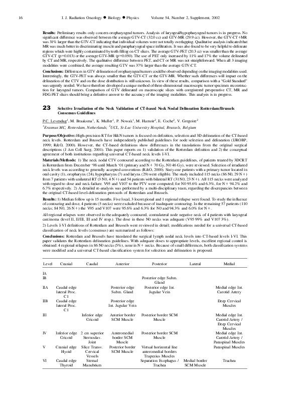 (PDF) Selective irradiation of the neck validation of CT-based neck ...