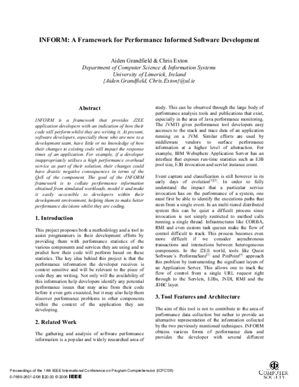 (PDF) INFORM: A Framework for Performance Informed Software Development