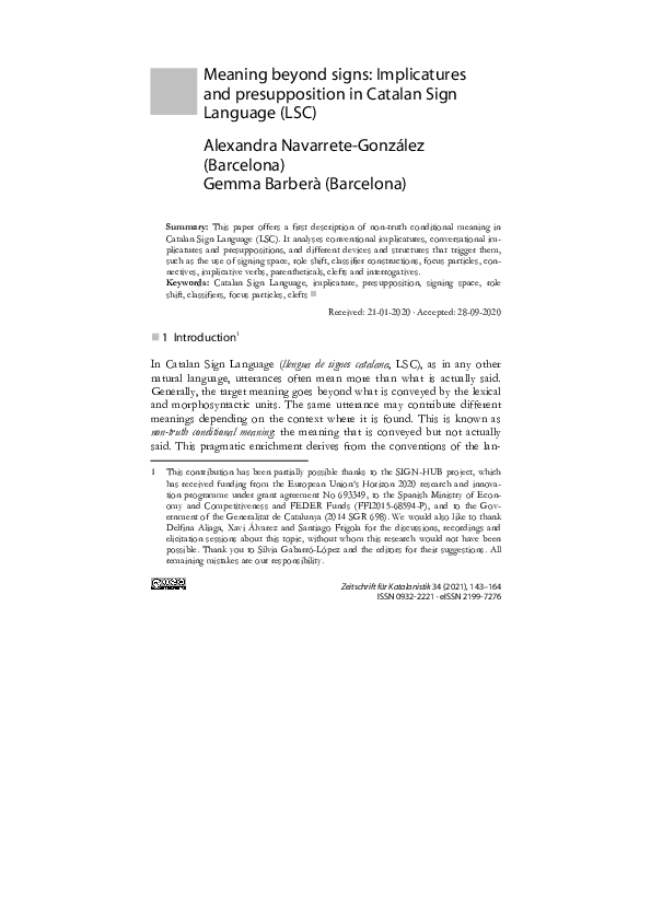 (PDF) Meaning beyond signs: Implicatures and presupposition in Catalan ...