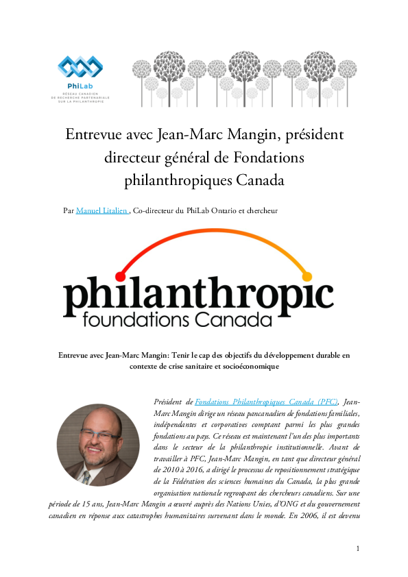 (PDF) Entrevue avec Jean-Marc Mangin, président directeur général de ...