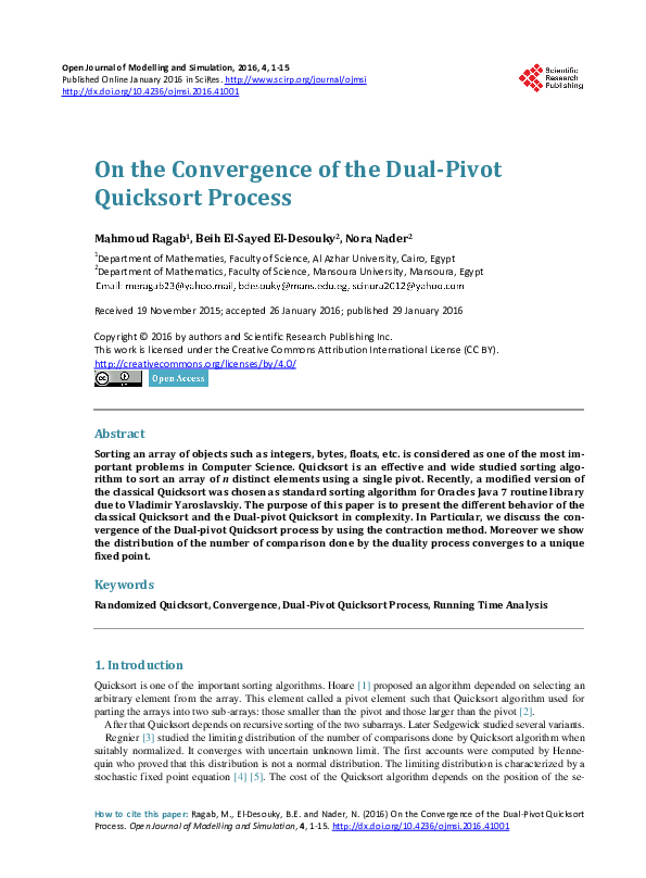 (PDF) On the Convergence of the Dual-Pivot Quicksort Process