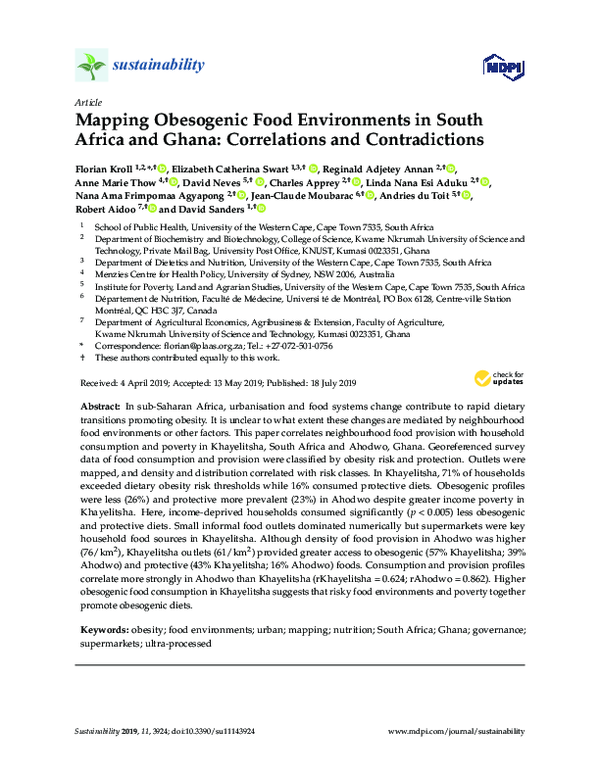 (PDF) Mapping Obesogenic Food Environments in South Africa and Ghana ...
