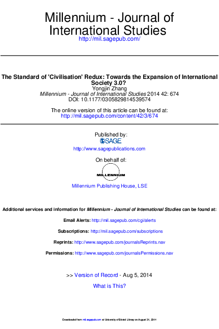 (PDF) The Standard of 'Civilization' Redux
