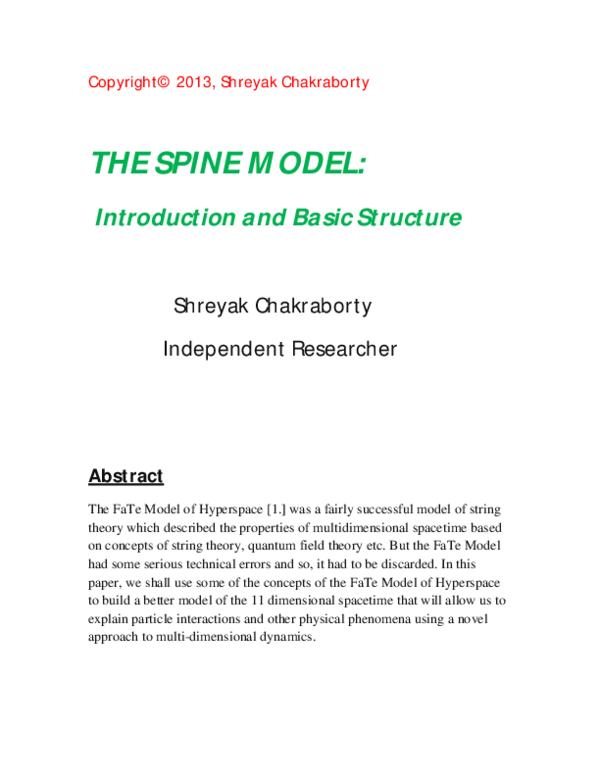 (PDF) The Spine Model: Introduction and Basic Structure