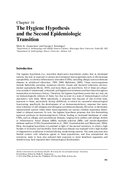 (PDF) The Hygiene Hypothesis and the Second Epidemiologic Transition