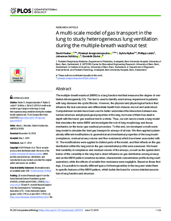 (PDF) A multi-scale model of gas transport in the lung to study ...
