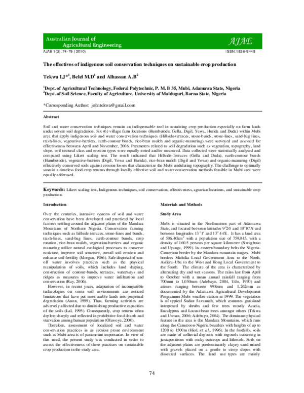 (PDF) The effectives of indigenous soil conservation techniques on ...