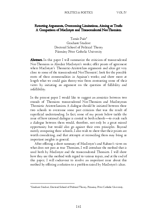 (PDF) Retorting Arguments, Overcoming Limitations, Aiming at Truth: A ...