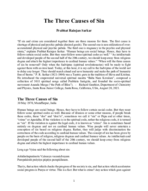(PDF) The Three Causes of Sin