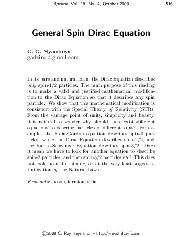 (PDF) General Spin Dirac Equation