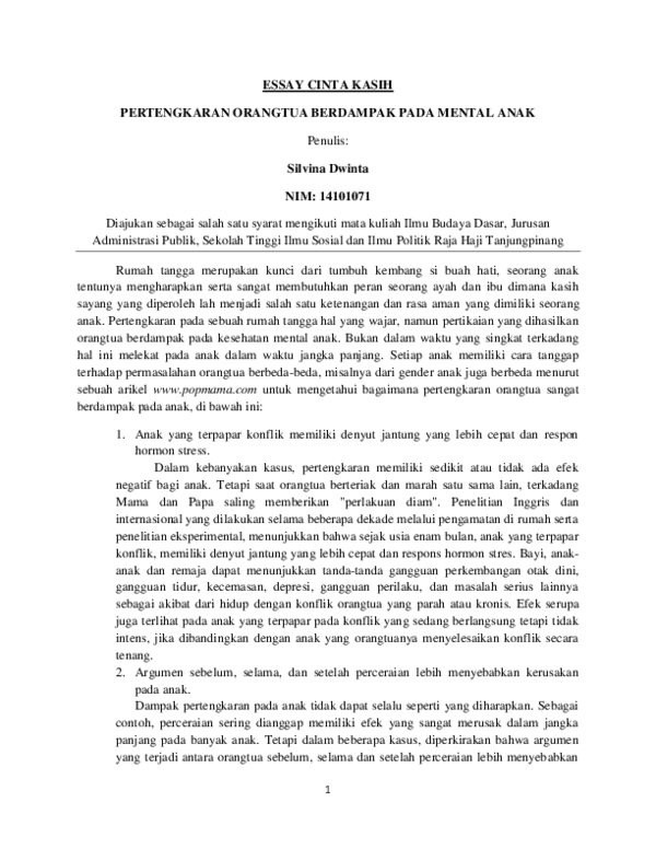 (PDF) ESSAY CINTA KASIH | Silvina Dwinta - Academia.edu