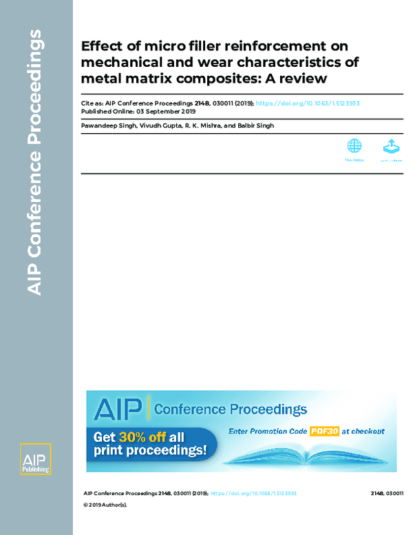 (PDF) Effect of micro filler reinforcement on mechanical and wear ...