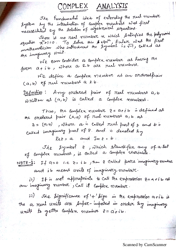 (PDF) Complex Analysis