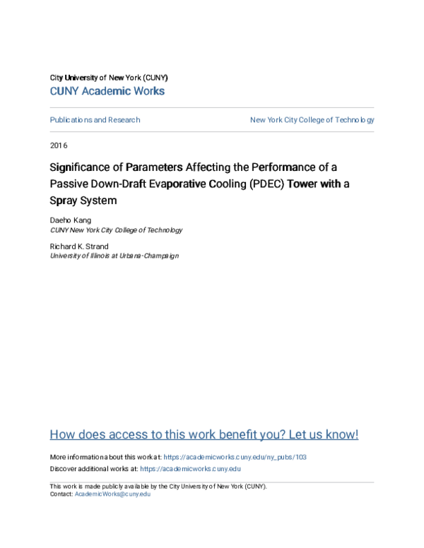(PDF) Significance of parameters affecting the performance of a passive ...