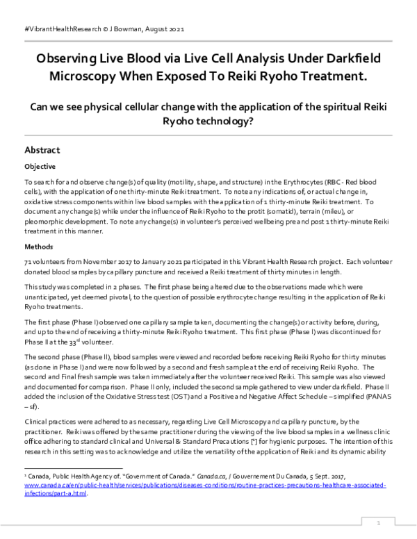 (PDF) Observing Live Blood via Live Cell Analysis Under Darkfield Microscopy When Exposed To ...