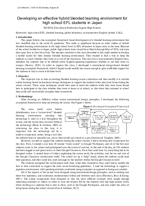 (PDF) Developing an effective hybrid blended learning environment for high school EFL students ...