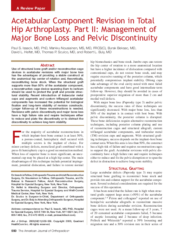 (PDF) Revision Techniques for Cementless Acetabular Cups