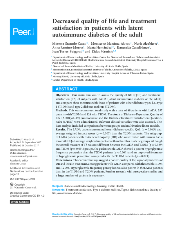 (PDF) Decreased quality of life and treatment satisfaction in patients ...