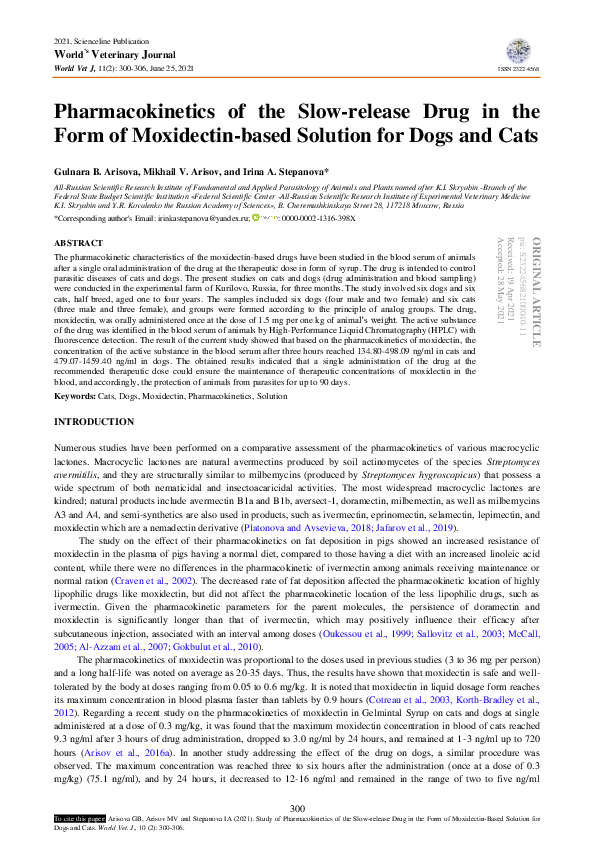 (PDF) Pharmacokinetics of the Slow-release Drug in the Form of ...