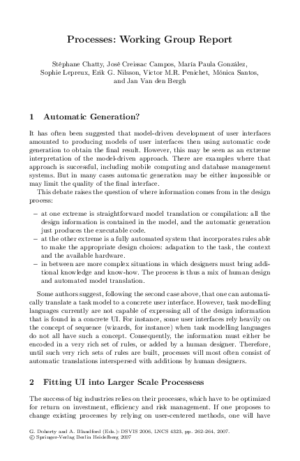 (PDF) Processes: Working group report