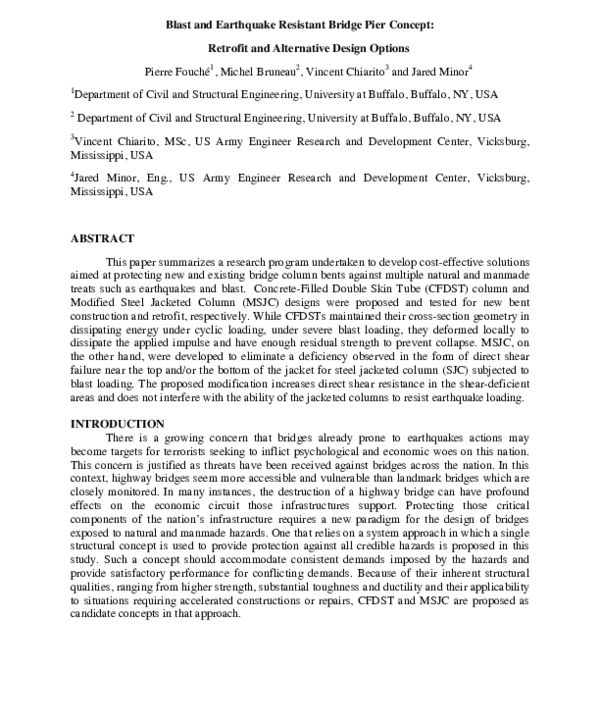 (PDF) Blast and Earthquake Resistant Bridge Pier Concept: Retrofit and ...
