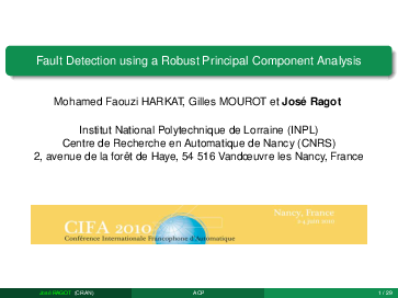 (PDF) Fault Detection using a Robust Principal Component Analysis