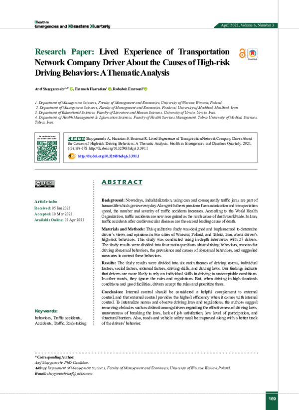 (PDF) Research Paper: Lived Experience of Transportation Network ...