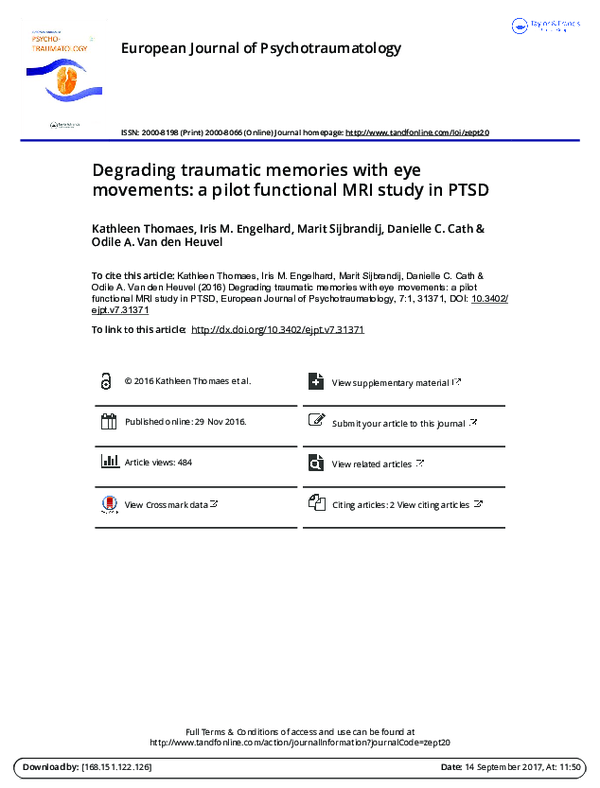 (PDF) Degrading traumatic memories with eye movements: a pilot ...