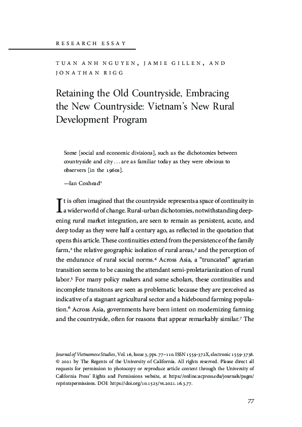 (PDF) Retaining the old countryside, embracing the new countryside ...